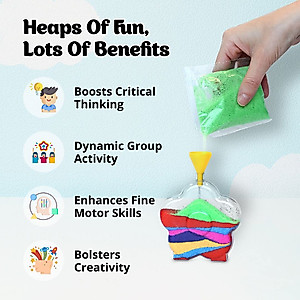 Kraftic Sand Art for Kids, Arts and Crafts Activity Kit -1 Pack of 10 DIY Sand Art Bottles, 13 Sand Craft Bags, Art Kit for Kids