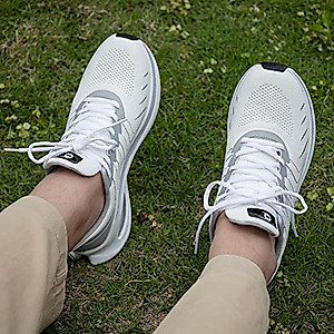 Autper Mens Air Running Shoes Lightweight Athletic Trail Tennis Sneakers for Gym Jogging Sport Whitegrey US 11.5