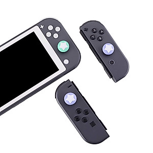 eXtremeRate PlayVital Star Design Cute Switch Thumb Grip Caps, Mint Green & Light Violet Joystick Caps for Nintendo Switch Lite, Silicone Analog Cover Thumbstick Grips for Switch OLED Joycon