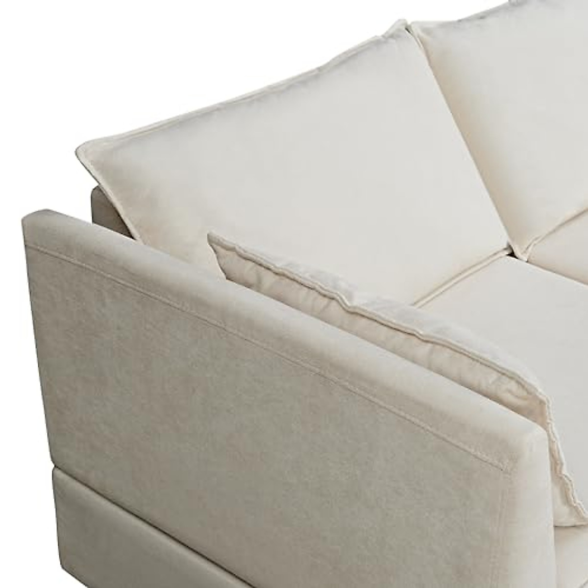 Merax U-Shape Modern Large Modular Sectional, Convertible Sofa Bed with Reversible Chaise, Beige