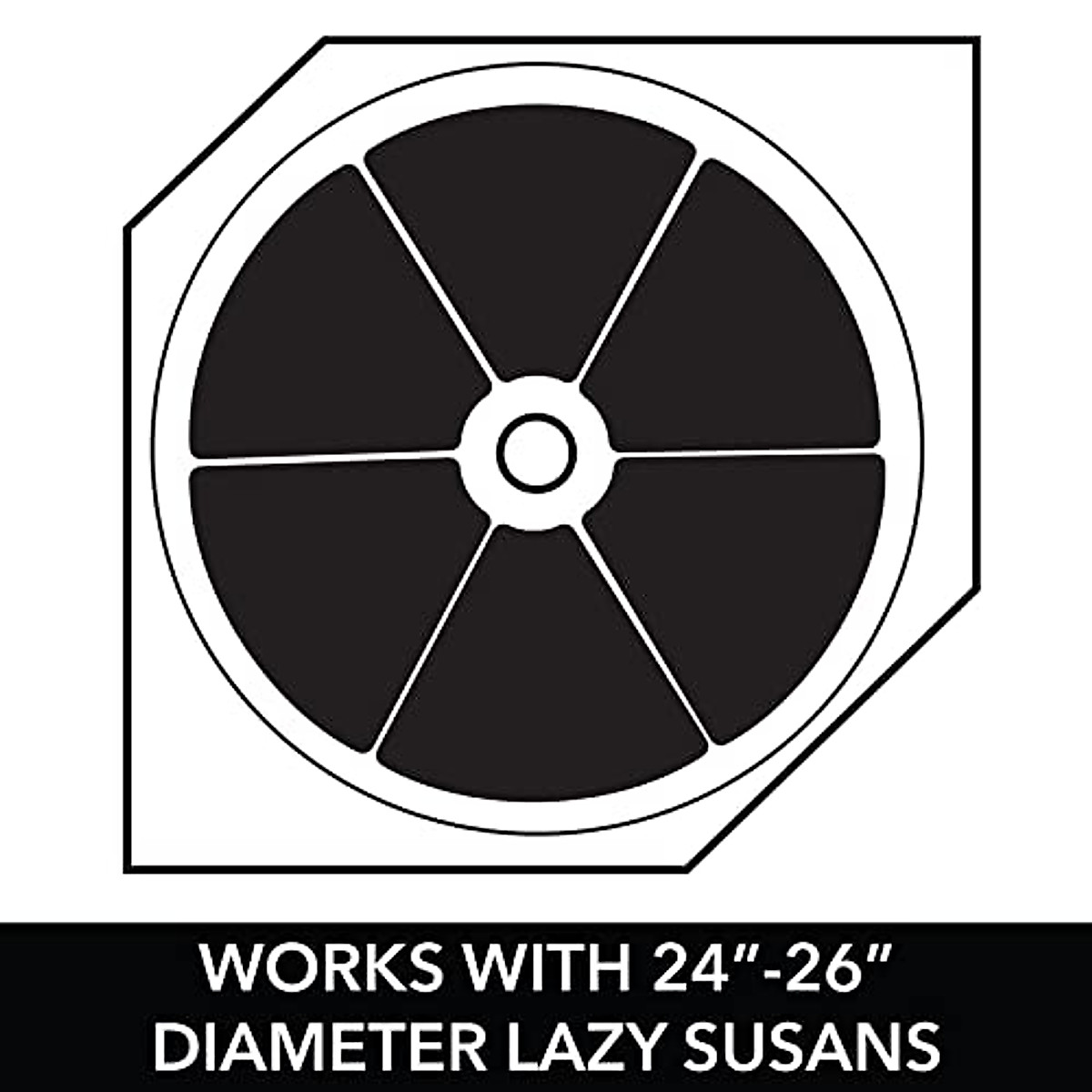 mDesign Kitchen Cabinet Plastic Lazy Susan Storage Organizer Bins with Front Handle - Large Pie-Shaped 1/6 Wedge - Ligne Collection - Clear