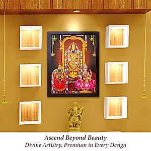 Handicraft Store Lord Balaji/Tirupati Balaji/Venkateswara/Lakshmiji with Balaji and Goddess Lakshmi, A Religious Poster Painting for Wealth. Prosperity Home/Office for Good Luck