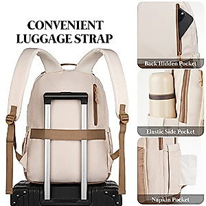 MOMUVO Classic Backpack for Women, Lightweight High School Bookbag for Teens Girls, Waterproof 15.6 Inch Laptop Bag with USB Charging Port for College Work Travel Trip