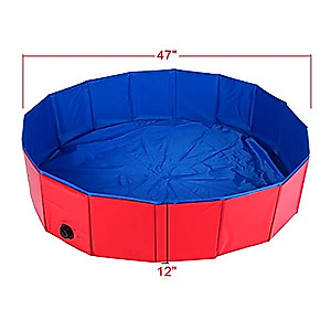 Homend 47inch.D *12Inch.H PVC Pet Swimming Pool Portable Foldable Pool Dogs Cats Bathing Tub Bathtub Wash Tub Water Pond Pool (120cm*30cm（47inch.D *12Inch.H）)