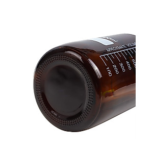 Moonetto 4 Pack 1000ml Amber Glass Graduated Round Lab Reagent Media/Storage Bottle With GL45 Blue Screw Cap