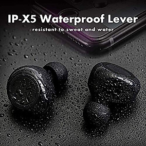 Bluetooth Headset, 5.0 Wireless Headset with 24 Hours of Battery Life, in-Ear Earbuds IP7 Waterproof Headset, Enhanced bass, Bluetooth Sports Headset with high-Definition Microphone, LED Display