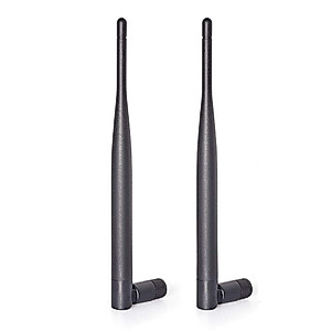 Bingfu Dual Band WiFi 2.4GHz 5GHz 5.8GHz 6dBi SMA Male Antenna (2-Pack) for Wireless Vedio Security IP Camera Recorder Surveillance Recorder Truck Trailer Rear View Backup Camera Reversing Monitor
