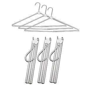 Retractable Portable Travel Hangers 3 Pcs, Aluminum Alloy Foldable Travel Hangers for Clothes, Lightweight Collapsible Coat Hanger for Traveling, Camping in Hotel, Car