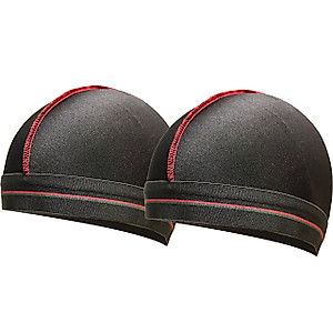 ForceWave Wave Cap, Silky Stocking Wave Cap for Men Women, Black Wave Compression Cap for 360 Waves, 2-Pieces