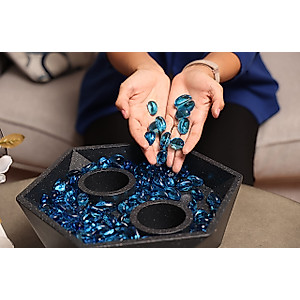 Tomby Tabletop Fire Pit Bowl Fireplace Indoor Outdoor Can Be Used with Gel Fuel Bioethanol or Isopropyl Alcohol - Double Burning Cup