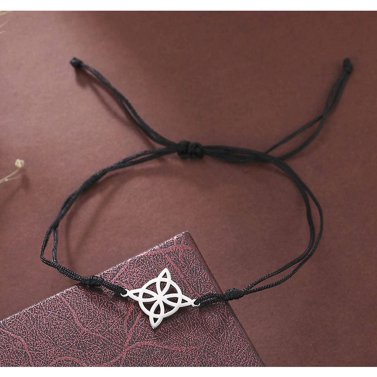 UNIFT Bracelet For Women Celtic Witch's Knot Magic Layered Bracelet Stainless Steel Charm Mystic Double Rope Bracelets Celtic Jewelry (silver, Stainless Steel)