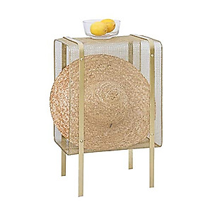 LiLi_Shop Magazine Newspaper Baskets Magazine Rack Newspaper Magazine Storage Rack Rack Wrought Iron Book Magazine Rack Bedroom Shelf Small Bookshelf (Color : Gold, Size : 352555cm)