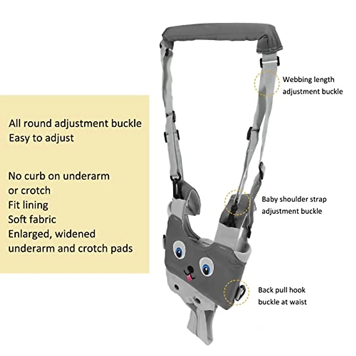 Jiawu Baby Walking Harness, Baby Walker, Handheld Kids Toddler Walking Harness Helper Assistant Protective Belt, Adjustable Standing Up Walking Learning Helper for Toddler 8 to 24 Month Old(#1)