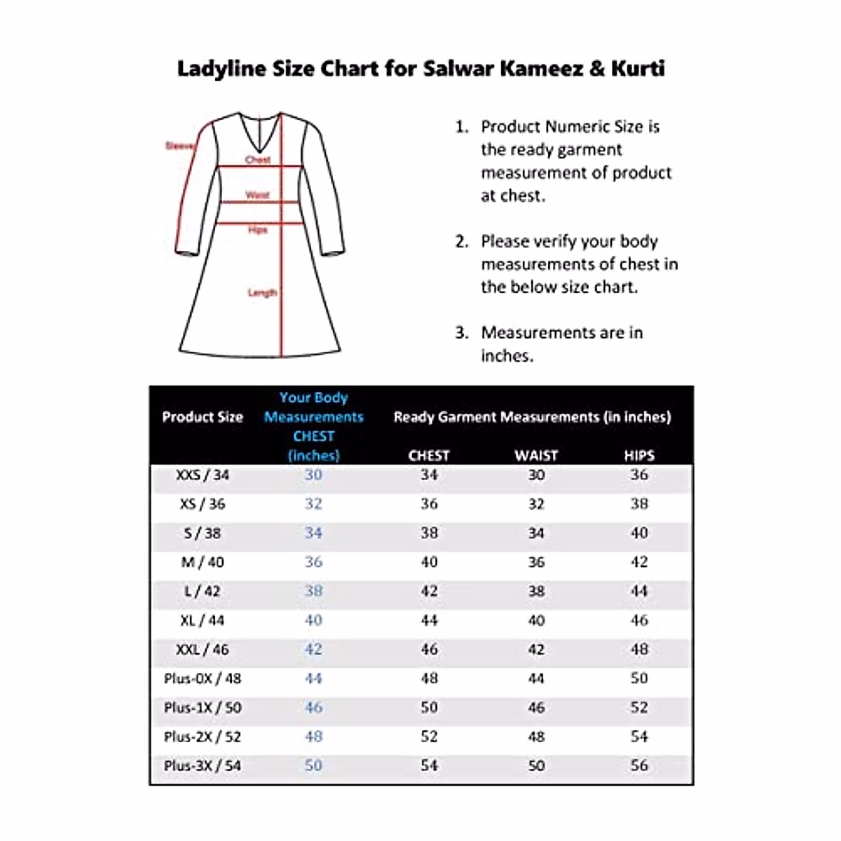 ladyline Womens Georgette Chiffon Chickankari & Sequins Work Kurti Tunic Kurta (White, 40)