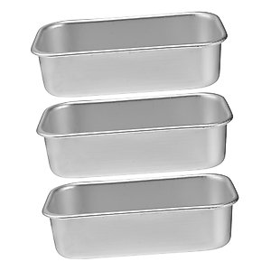 HEMOTON Professional Use Baking Tray 3 Pcs Toast Cake Baking Plate Sturdy Easy to Clean Silver Color