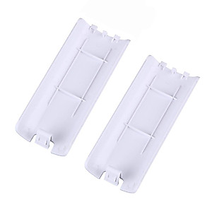 Wii Remote Controller Battery Cover, 2 Pack Back Cover Replacement for Nintendo Wii U Remote – White