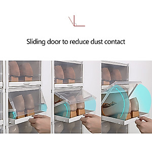 HarBin-Star Shoe Organizer Shoe Storage, 3 Pack Clear Plastic Stackable Shoe Box With Lids, Shoe Rack, Cajas Para Zapatos Organizador, Shoe Containers, Sneaker Storage, Shoe Display, Shoe Case(White)