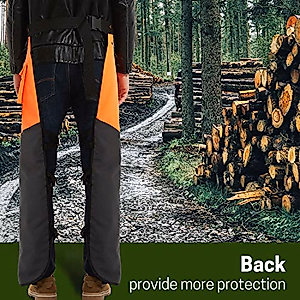 ZELARMAN Chainsaw Chaps Apron Wrap 8-layer for Men/Women Loggers Forest Workers Protective Chain Saw Pants Adjustable