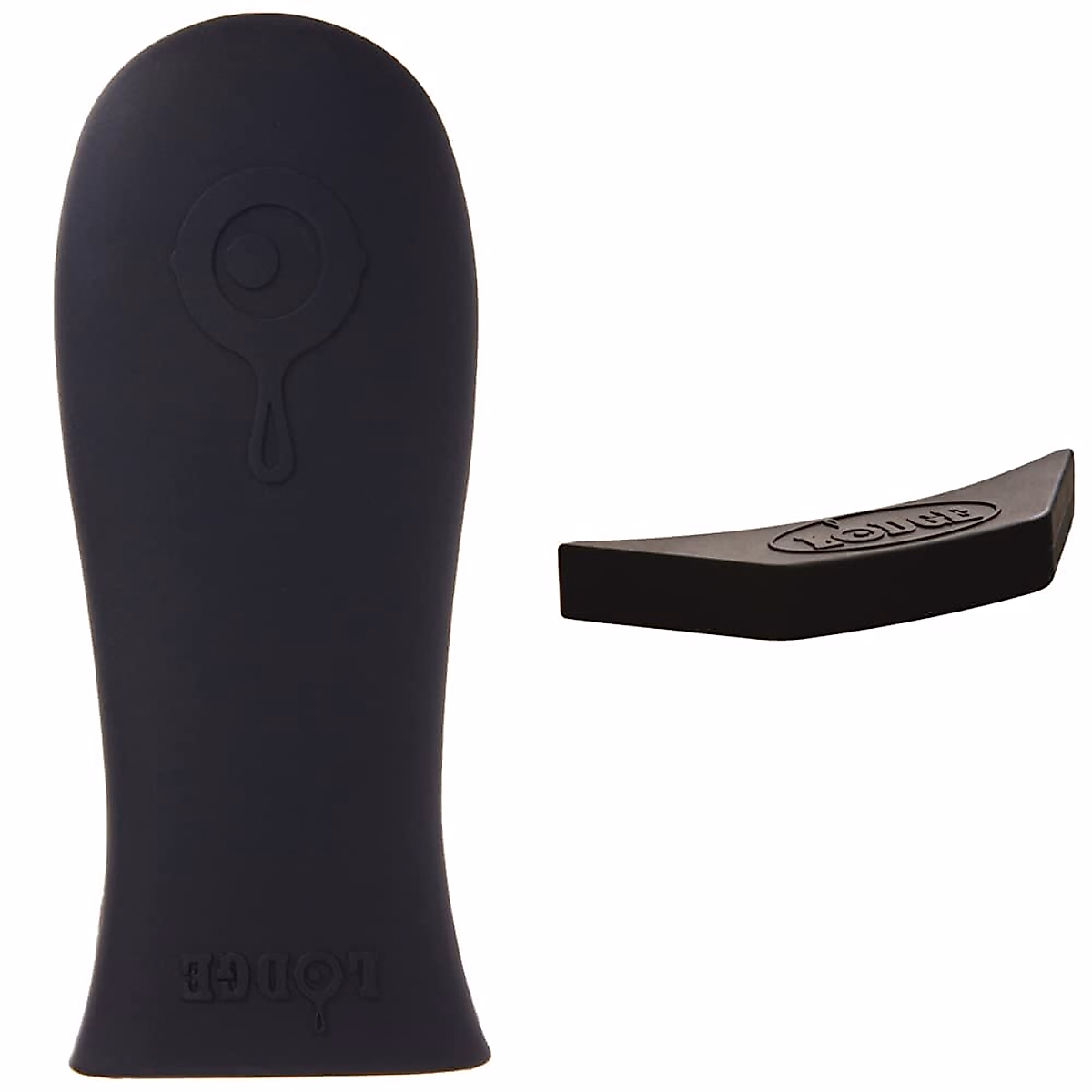 Lodge Silicone Hot Handle Holder and Silicone Assist Handle Holder Set for Lodge Cast Iron Skillets, Black
