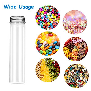 20 Pcs 115ml Test Tubes,Clear Clear Plastic Test Tubes with Caps for Candy,Bath Salts,Spices,Dried Flowers and Party Decor