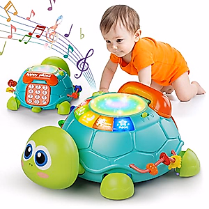 Letapapa Baby Toys 6 to 12 Months, Crawling Baby Toy for 12-18 Months, Musical Turtle Toy with Light & Sound, Educational Toy Birthday Easter Gift for Infant 3 4 5 6-12-18 Month 1 2 Year Old Baby