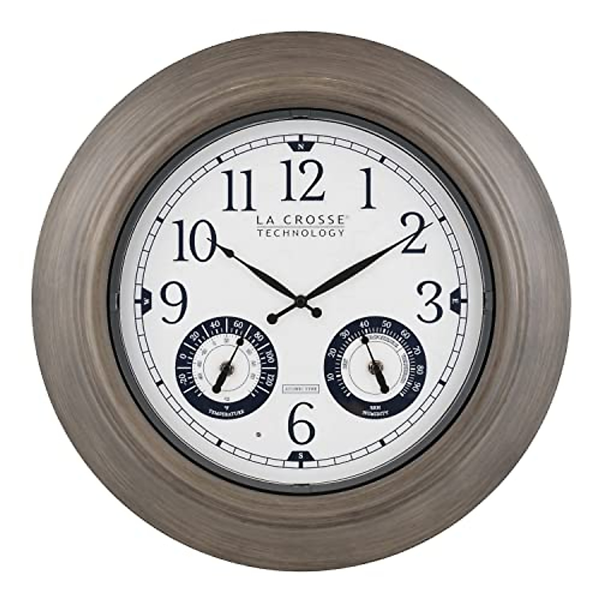 La Crosse Technology 435-3256A-C-INT 21" Indoor/Outdoor Metal Atomic Analog Clock with Lighted Constellation Dial