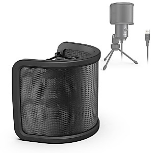 FIFINE Pop Filter, Mic Pop Screen with Metal Mesh, Compact Microphone Pop Shield Windscreen for Recording Studio, YouTube Videos, Streaming, Podcast (Black)