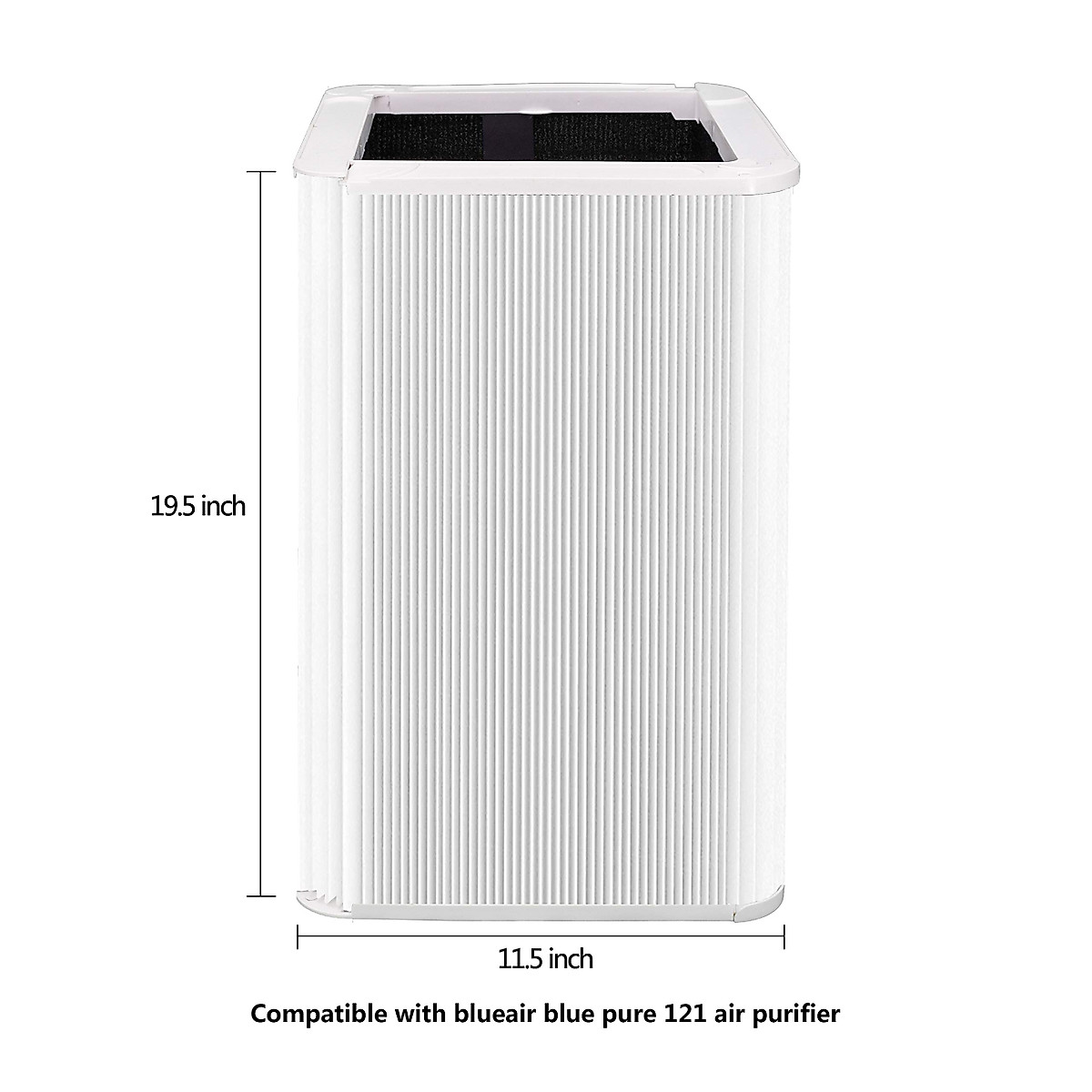 Blue Pure 121 Relacement Filter, Compatible with Blueair Blue Pure 121 Air Purifier, Particle and Activated Carbon Filter Captures Bacteria, Odors, Smoke, Dust