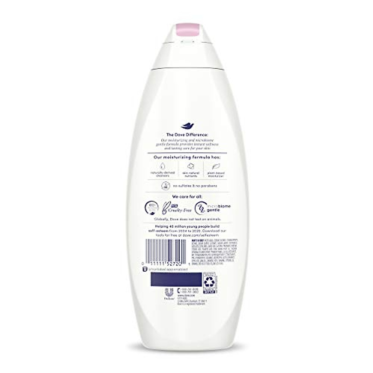 Dove Body Wash 100% Gentle Cleansers, Sulfate Free Peony and Rose Oil Effectively Washes Away Bacteria While Nourishing Your Skin, 22 Fl Oz (Pack of 4)