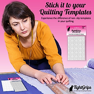TightGrips Non-Slip Grips for Quilt Templates - 48 Pieces Total - 24 Large & 24 Small