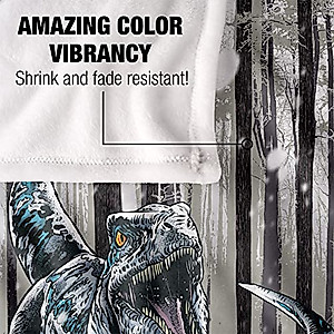 Jurassic World: Dominion Blanket, 36"x58" Forest Hunt Raptors Silky Touch Super Soft Throw Blanket