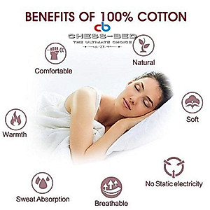 CHESS BED 100% Natural Egyptian Cotton 600 Thread Count 68x90 inch Twin/Twin XL Size White Solid Edge Ruffle Duvet Cover with Button Closure & 2pcs Pillow Case Set