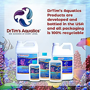 Dr. Tim’s Aquatics Saltwater AquaCleanse Tap Water Detoxifier – For Fish Tanks, Aquariums – Eliminates Toxic Chemicals, Odors – Reduces Ammonia, Chlorine, Chloramines – H20 Pure – 8 Oz.
