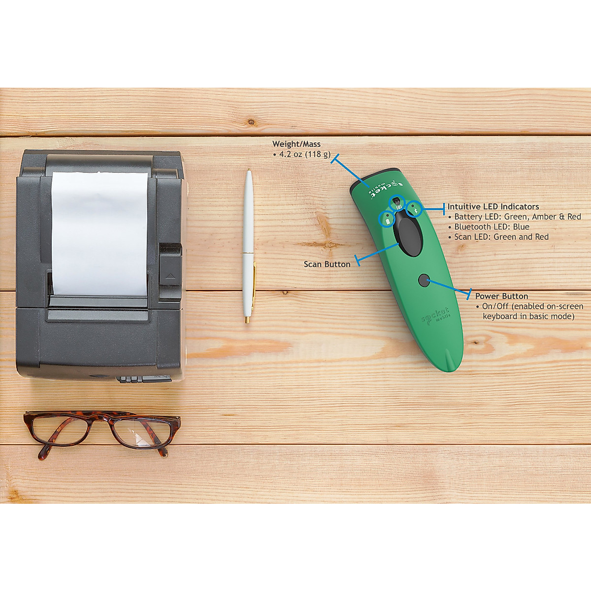 SOCKET - CX3395-1853 SocketScan S700, 1D Imager Barcode Scanner, Green