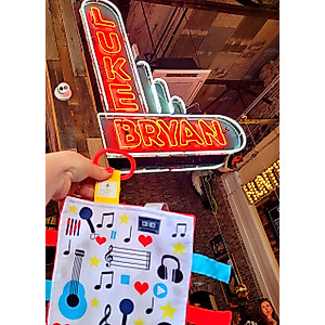 Baby Jack & Co 8x8” Music Lovey Tag Toys for Babies - Baby Crinkle Toys - Crinkle Toys for Baby - Soft & Safe - Learn Shapes & Colors - Ideal Baby Toy - BPA Free w/Stroller Clip