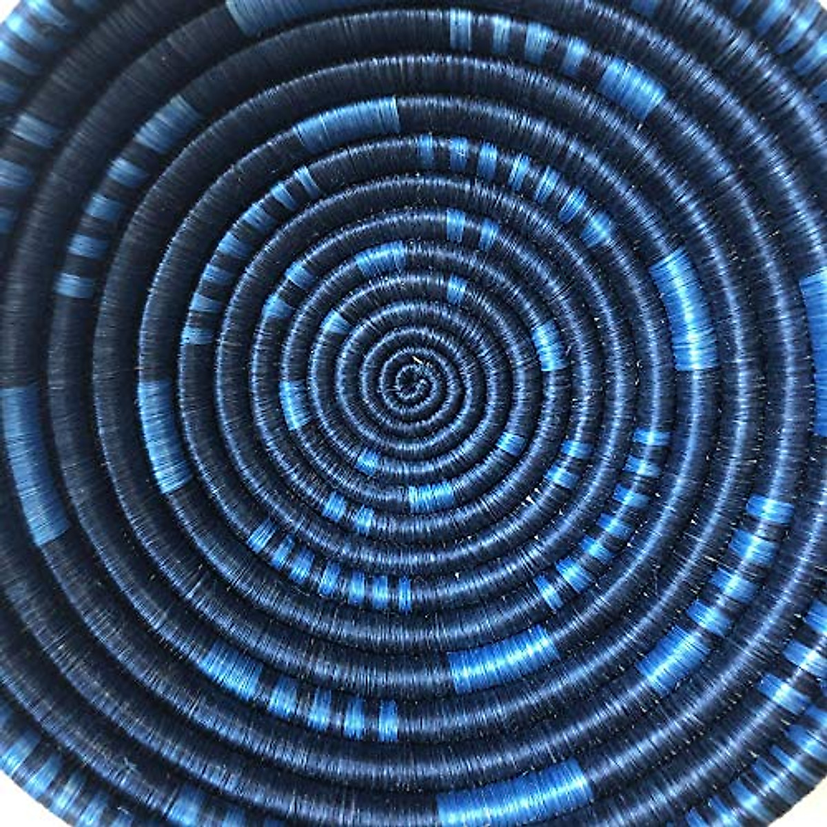 Small African Basket: Ramba/Rwanda Basket/Woven Bowl/Sisal & Sweetgrass Basket/Blues