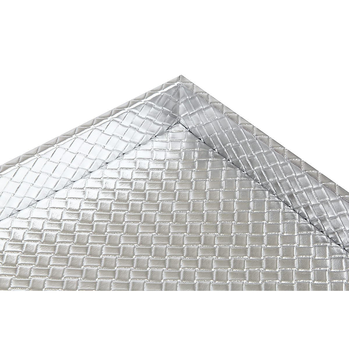 Gurfuy Rectangular Faux Leather Small Serving Tray 10" x 8" Modern Elegant Decorative Tray for Coffee Table Jewelry Perfume Organizer Living Dining Room Coffee Table Bathroom Office (Silver)