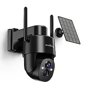 Armorcope 2K HD Solar Security Cameras Wireless Outdoor, 360° PTZ View Battery Outdoor Cameras for Home Security,Color Night Vision with Spotlight, 2-Way Audio,Motion Alarm, IP65 Waterproof