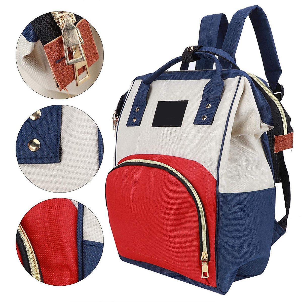 Maternity Nappy Bag, Abrasion Resistance Diaper Bag,Travel Backpack, Early Education Pregnant Woman for Home Educational Institution(Red Rice Blue)