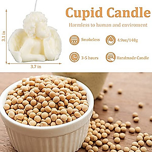 Nuanchu 2 Pieces Angel Candle Soy Scented Candle Wax Vegan Candle Cute Decorative Candle White Angel Candle Cake Candle Handmade Aesthetic Candle for Home Decor Bedroom Bathroom Wedding