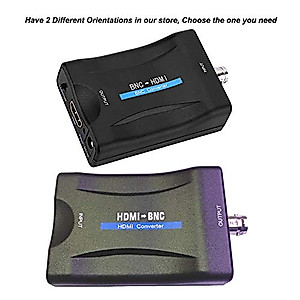 HDMI to BNC Converter Video Adapter - HDMI in Female BNC Coax Out Connector Composite Box with 3.5mm Audio Output for Full HD DVD DVR PS4 Wii Game Image to Coaxial Analog CVBS Signal Camera Monitor TV