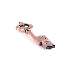 SUNJIANG Cute USB Flash Drive, Metal Love Heart Key Shaped Pen Drive Keychain USB Stick Wedding Memory Stick 32GB Thumb Drive Funny USB2.0 Gifts for Wedding/Photography/Anniversary