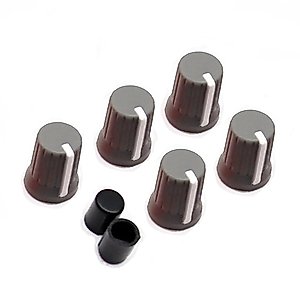 WXYINSPAS 5pcs Universal EQ Rotary Knob Replacement Equalizer Potentiometer Fader Knobs Push Rod Cap for DJ Controller Mixer Console Pioneer DJM、DDJ、XDJ, Denon Numark AKAI RANE VESTAX (Grey Hats)