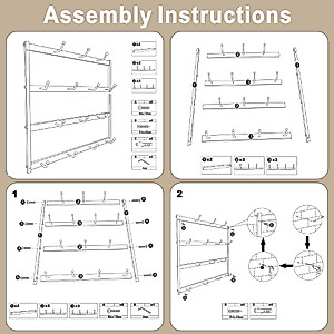 AJART Wall-Mounted Coffee Mug Holder: 14 Hooks Square Coffee Cup Rack - Metal Coffee Mug Holder Organizer Your Cups