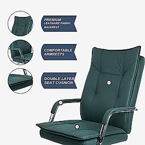 CLATINA Office Desk Chair Breathable Fabric, Executive Chair Swivel Comuputer Chair Ergonomic Cloth Chair with Padded Armrest Wheels for Home Office, Green 1Pack