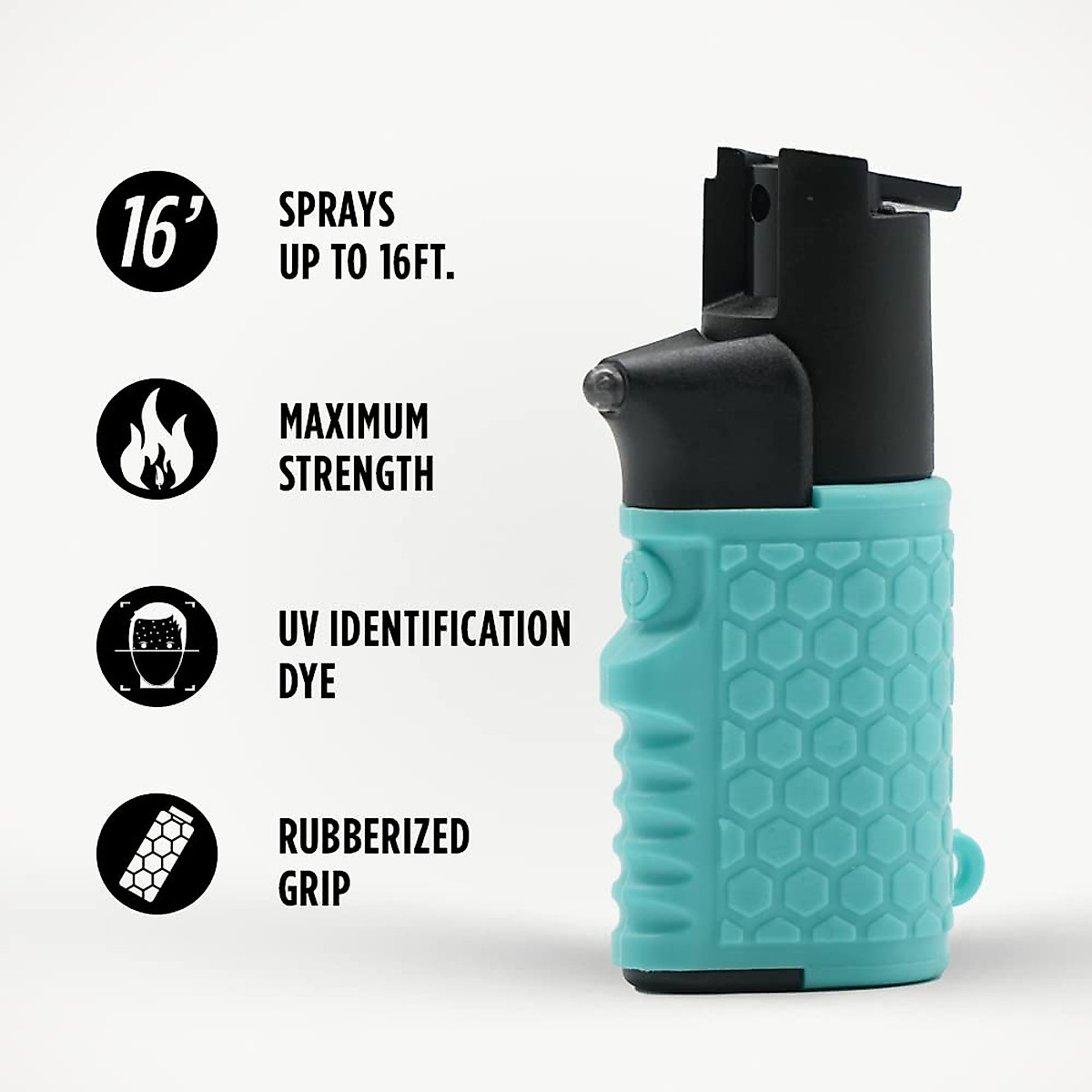 Guard Dog Light em Up - Self-Defense combo w/Red Pepper Spray & Flashlight, Maximum Strength MC 1.44 - Pepper Spray Range up to 16 ft - Made in USA (Teal)