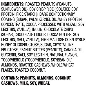 Amazon Brand - Happy Belly Protein Chewy Bars, Peanut Butter & Dark Chocolate, 30 Count (6 Packs of 5)