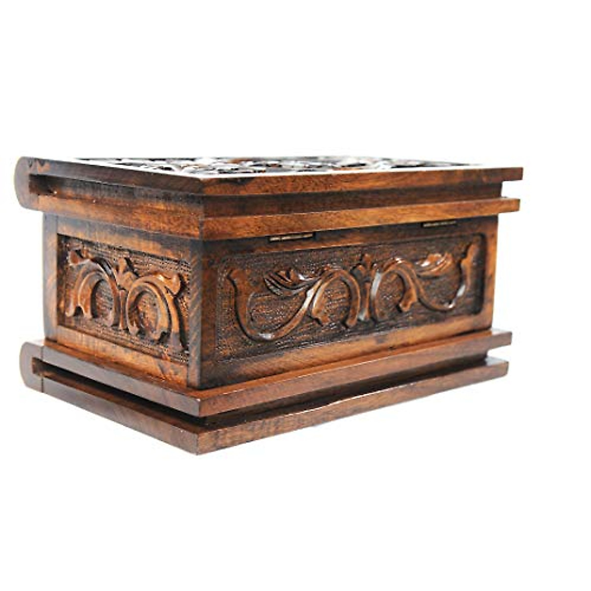 Tubibu Walnut Treasure Within Puzzle Secret Magic Box Hand Made Unique Jewelry Box with Hidden Key 10"x6"x5" (25cmx15cmx12cm)