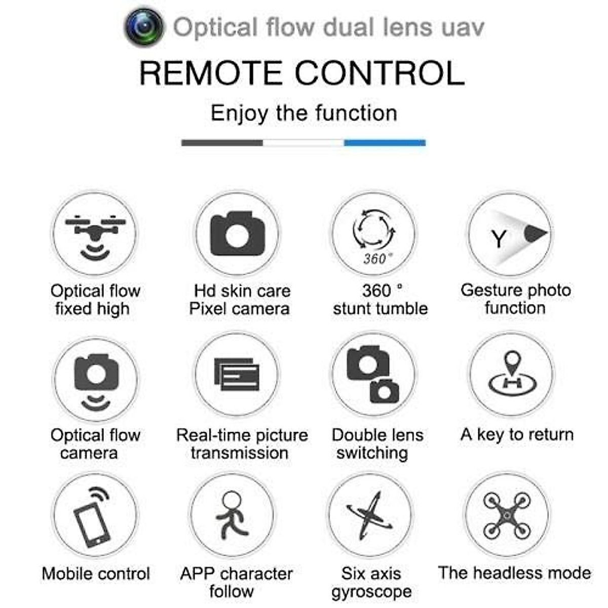 Drone X Pro AIR (RED) 1080P HD Dual Camera Quadcopter with Follow Me Real-Time Transmission Gesture Control Optical Flow Positioning and 2pcs Batteries Included