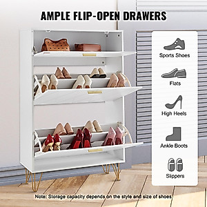 VEVOR Shoe Storage Cabinet for Entryway, 31.5" D x 9.4" W x 47.3" H, Wood